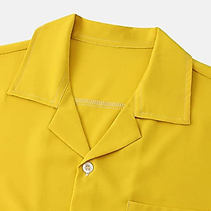 DUOWEI Athletic Long Sleeve Shirt Men Fitted Male Summer Hawaii Solid Shirt Short Sleeve Pocket Lapel Collar Button Shirt Big