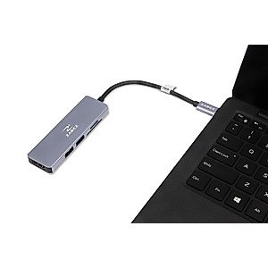 ZADEZ ZAH-514 USB-C Hub 4-in-1 Type-C (USB-C) Connection Standard, HDMI Port 4K (30 Hz) - Charge Port 60W - Data Transfer(up to 4.8 Gbps) Aluminum Material, Maximum Heat Dissipation