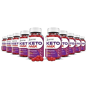 Justified Laboratories (10 Pack) Keto Max ACV Gummies 1000MG with Pomegranate Juice Beet Root B12 600 Gummys