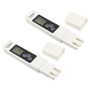 Othmro TDS & EC Tester TDS Three in one Handheld Tester 1-9990PPM 1 Resolution Plastic+304 Stainless Steel White 2PCS