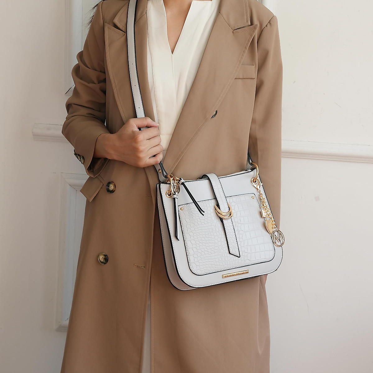 MKF Collection Women's Crossbody Bag, Vegan Leather Crossover Bag, Small Shoulder Bag Handbag by Mia K