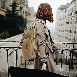 WINTMING Vintage Canvas Backpack Women Men Travel Rucksack Casual Laptop Backpack (Khaki)