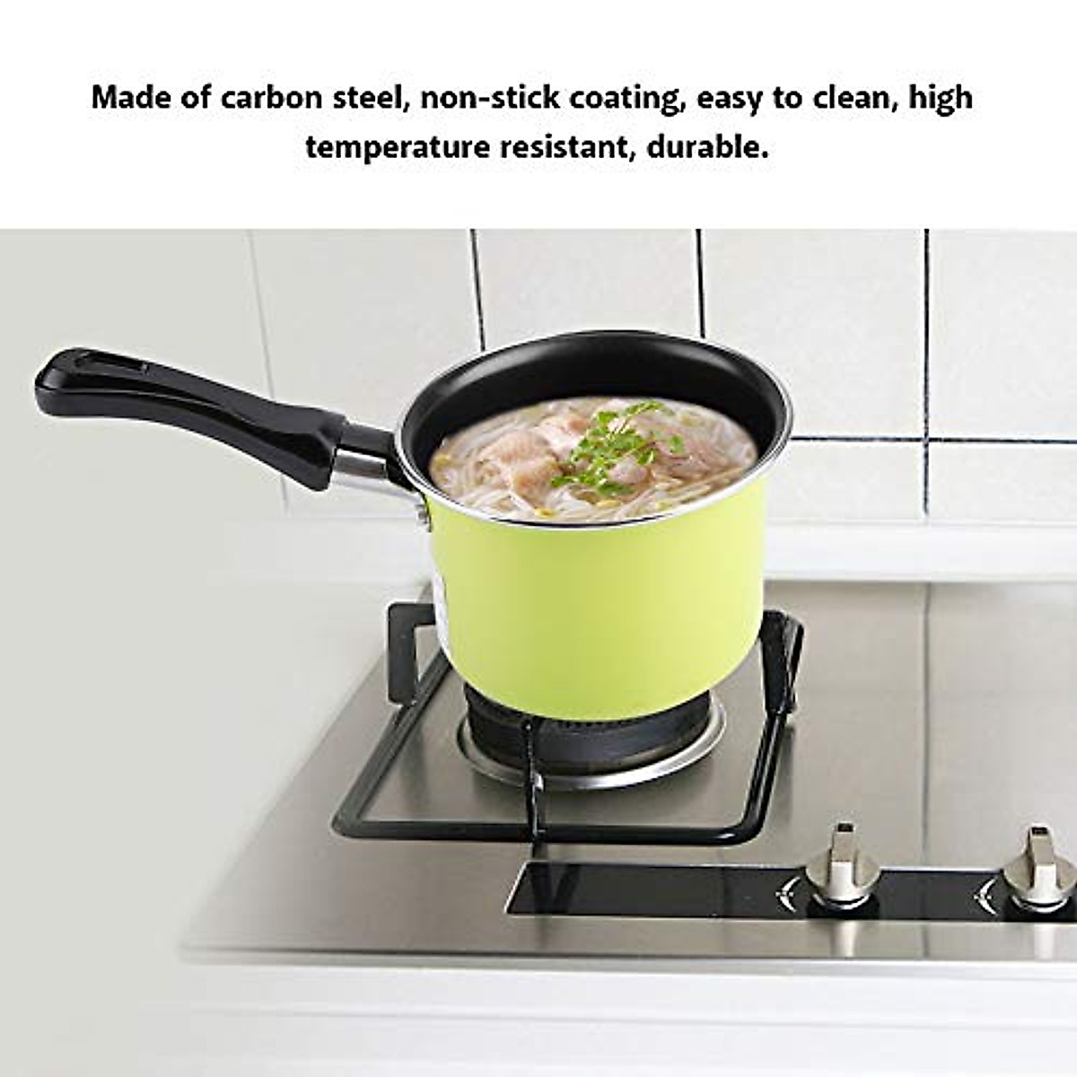 Non stick Stockpot Practical Convenient Soup Pot Saucepan Mini Colorful Milk Pot Saucepans (green)