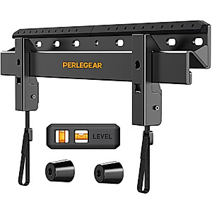 Perlegear Studless TV Wall Mount for Most 24-55 Inch TVs up to 100 lbs, No Stud TV Mount, Drywall TV Bracket with Max VESA 400x400mm, No Drill, Easy Install, Low Profile, PGMT7