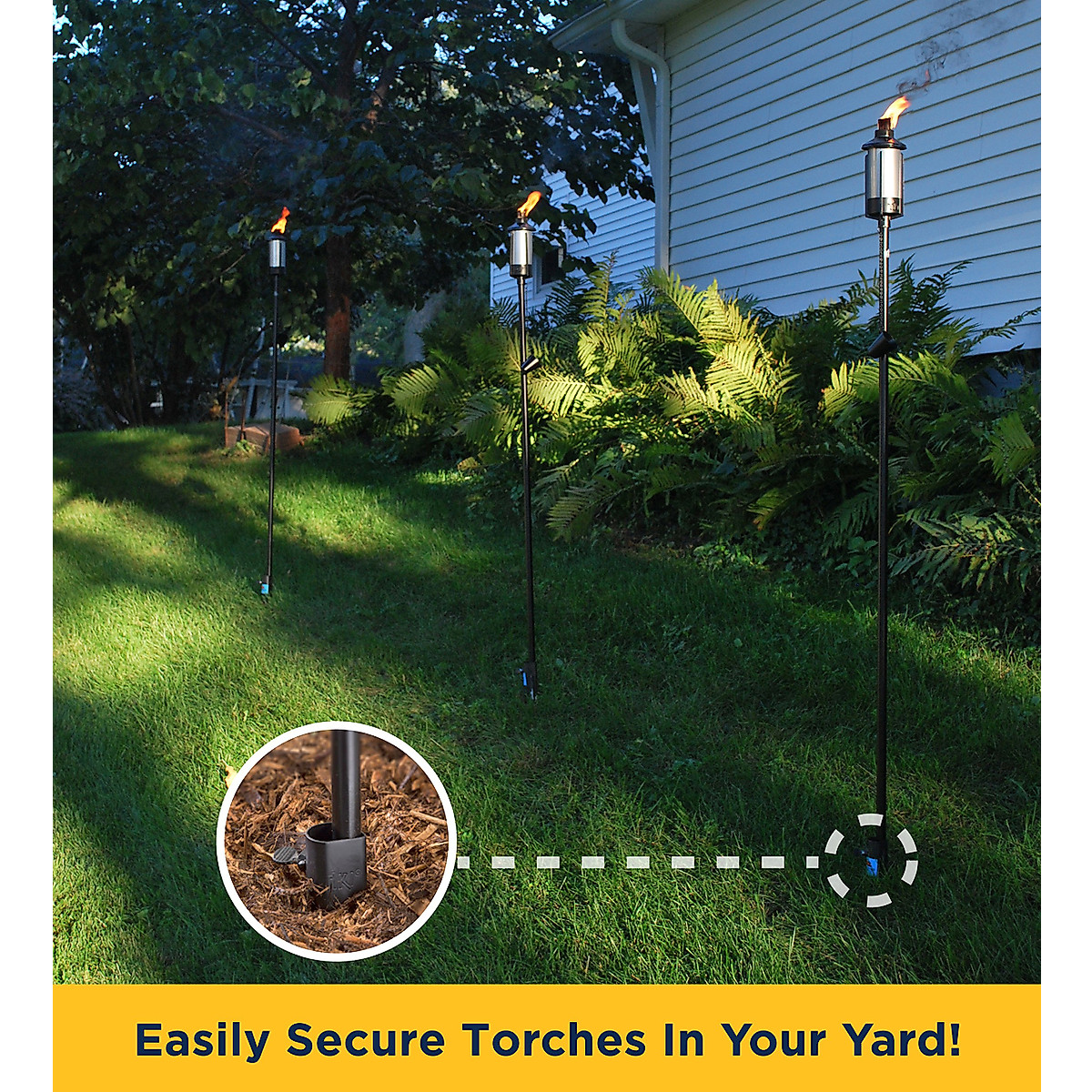 TIKI® Brand 4-Pack 10.75 Inch Accessory Metal Torch Stake Black, 1317144