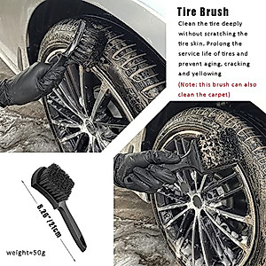 Gy-Adc 2Pcs Car Wheel and Tire Brush Set, Premium Microfiber for Safe Cleaning of Wheels, Rims, and Tires, Suitable for Cars, Trucks, and Motorcycles