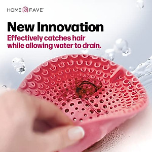 Drain Hair Catcher Stopper 5pcs Bathroom Accessories Set, Durable Silicone Shower Hair Drain Catcher, Drain Cleaner Sink Strainer Covers Drain Hair Stoppers for Tub, Bathtub, Kitchen