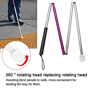 TMISHION Foldable Walking Stick Cane Reflective Anti-Shock Guide Crutch for Blind People Outdoor Hiking Cane for Men and Women Easy Adjustable Elder Stick with Soft Handle and Stable Holder