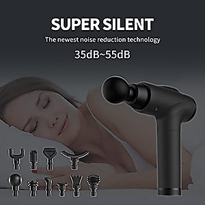 OLsky Massage Gun Deep Tissue, Handheld Electric Muscle Massager, High Intensity Percussion Massage Device for Pain Relief with 10 Attachments & 30 Speed(Black)