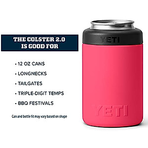 YETI Rambler 12 oz. Colster Can Insulator for Standard Size Cans, Bimini Pink