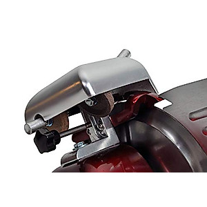KWS MS-10XT Premium 320W Electric Meat Slicer 10-Inch in Red with Non-sticky Teflon Blade, Frozen Meat/Deli Meat/Cheese/Food Slicer Low Noises Commercial and Home Use [ ETL, NSF Certified ]