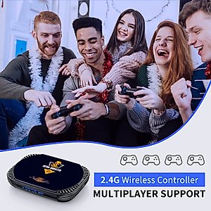 Retro Game Console with Built in 48000+ Games, 4K UHD Video Game Console for TV, Emulator Console Support 70+ Emulators, Game System with Wireless Controller, S905X4 Chip, 2.4G+5G WIFI, Gift for Men