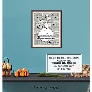 The Little Prince Graffiti Dictionary Art, Urban Street Art Home Decor - Unique Room Decorations for Nursery, Boys, Girls, Kids, Baby Room - Upcycled Wall Art, Poster, Print - Gift for Baby Shower