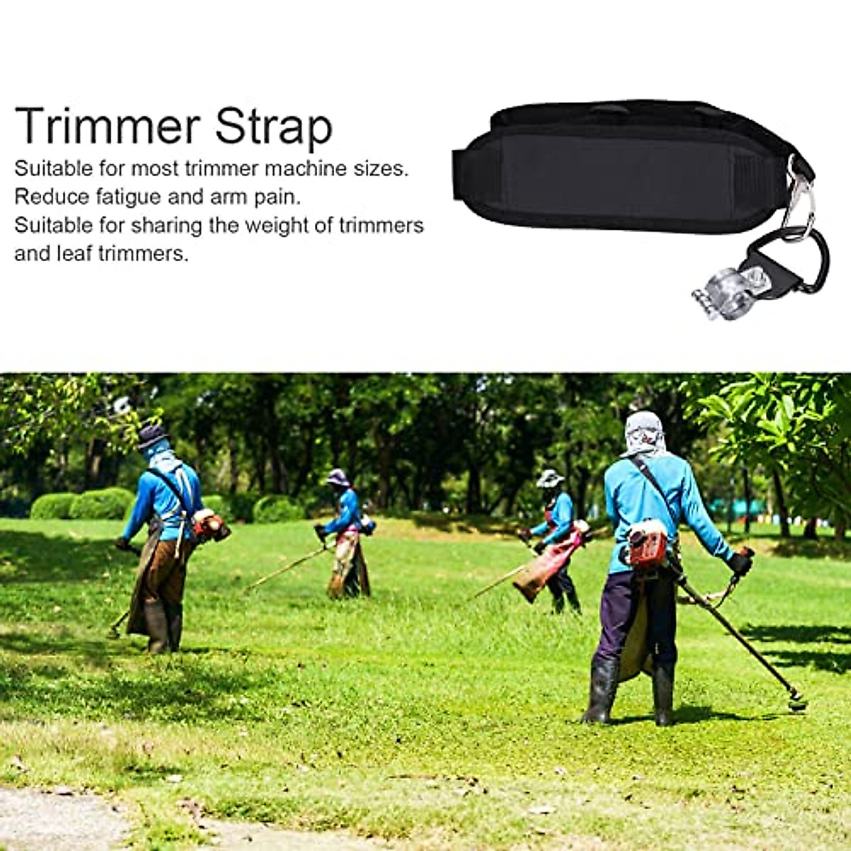 Ftory Black Trimmer Shoulder Strap,Single Shoulder Trimmer Lawn Mower Adjustable Strap for Brush Cutter Garden