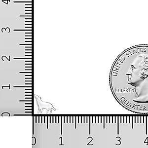 JEWELRITZY 7mm Wolf 925 Sterling Silver Studs Small Tiny Animal Earrings