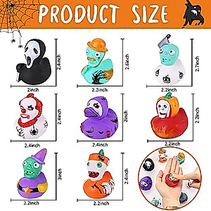 SCIONE 24PCS Halloween Rubber Duck Party Favors, Assorted Ducks Toys for Kids Trick or Treat Supplies, Goodie Bag Fillers, Prizes for Kids Baby Shower Bathtub Toys