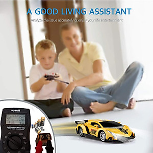 Dlyfull Universal Battery Tester with LCD Display, Small Digital Battery Voltage Resistance Checker for Ni-MH, Ni-CD, Li-ion, Alk & LiFe04 Batteries(AA AAA C D 9V 12V 18650 CR123A 2CR5 CR2032 Cells)