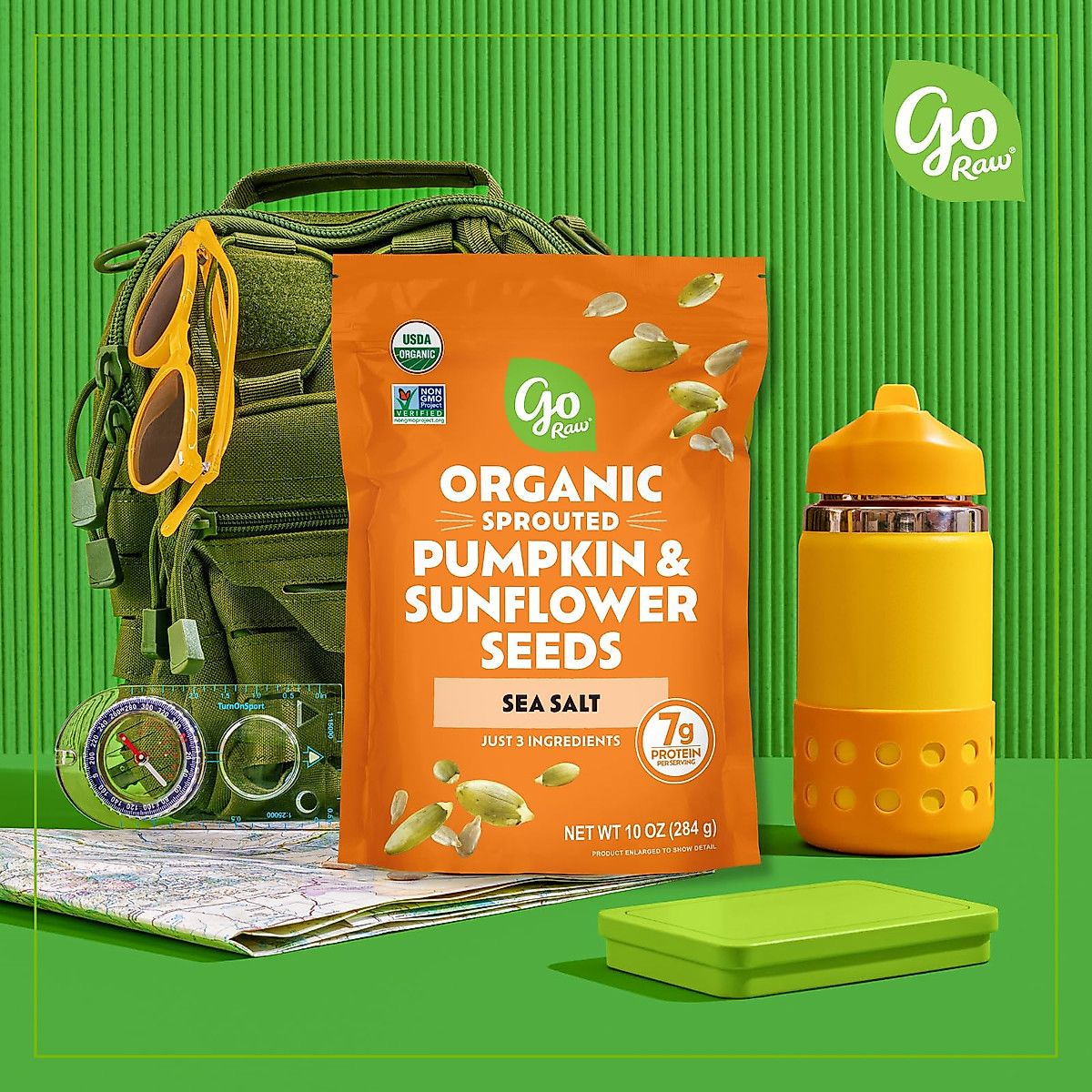 Go Raw Organic Sprouted Pumpkin & Sunflower Seeds, 10 oz, Sea Salted, Keto, Kosher, Superfood