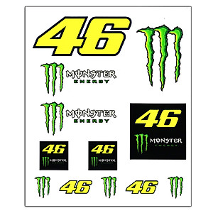 Valentino Rossi Stickers Set Large Monster VR46 One Size,Multi,Unisex