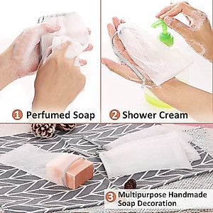 Cobahom 6 Pcs Mesh Soap Bag Mesh Foaming Net Soap Sack Bags Soap Handmade Soap Bubble Mesh Net Bags with Drawstring for Bath & Shower (Gray)