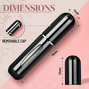 VuseOne Travel Perfume Atomizer Set - Portable Mini Refillable Spray Bottle 5ml for Perfumes and Fragrances, Scent Pump Case for Travel - Convenient for Travel, Gym, Gifts, and Everyday Use - 4 Pack