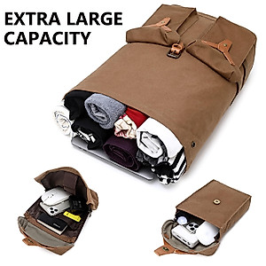 G-FAVOR Travel Backpack for Men Women, 40L Extra Large Canvas Backpack High Density Detachable Rucksack Daypack Weekender Bag for Outdoor Hiking Camping School