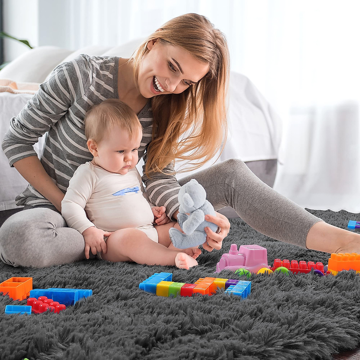 KICMOR Area Rugs, Soft Shag Fuzzy Rugs Fluffy Carpet