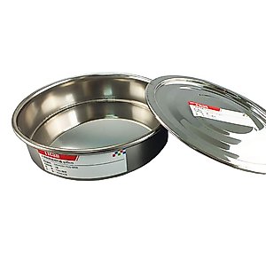 Adamas-Beta Test Sieve Pan and Lid for Chrome Plating Steel Frame φ20cm/8" Diameter Sieve