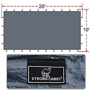 Strong Camel Outdoor 10x20 Replacement Canopy Roof Cover Outdoor Carport Covers (Grey)