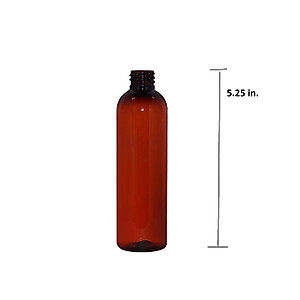 WM (Bulk Pack of 24) 4 oz Amber Cosmo Refillable, Empty Plastic Bottles with Twist Open Yorker Cap | Treatment Pump – Oils, Juice, Moisturizer, Shampoo, Soaps, Paint, Arts & Crafts (Amber-Cosmo)
