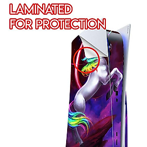 ITS A Skin Skins Compatible with Sony Playstation 5 Console Disc Edition - Protective Decal Overlay Stickers wrap Cover - Unicorn Rainbows Space