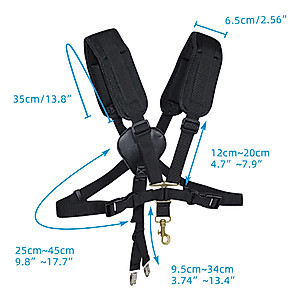 adorence Saxophone Harness Strap, Padded Saxophone Shoulder Strap/Sax Chest Strap - Baritone, Tenor, Alto and Bari Sax Strap for Regular Beginner, Medium