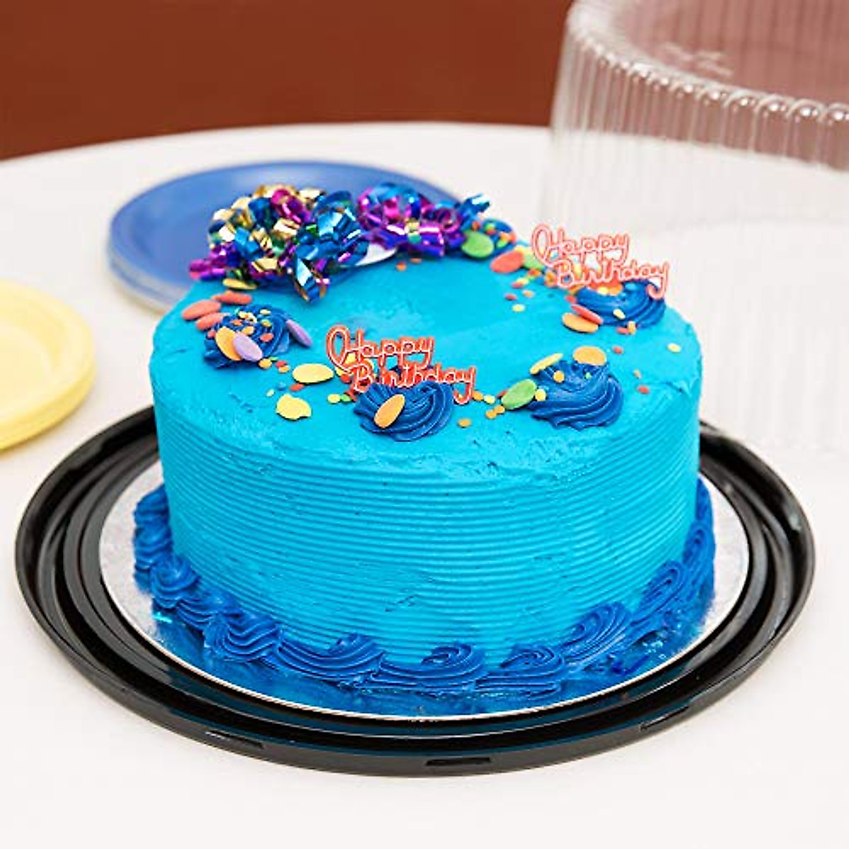 10-11" Plastic Disposable Cake Containers Carriers with Dome Lids and Cake Boards | 3 Round Cake Carriers for Transport | Clear Bundt Cake Boxes/Cover | 2-3 Layer Cake Holder Display Containers