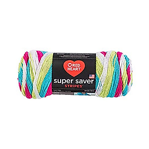 Bulk Buy: Red Heart Super Saver (2-Pack) (Bright Stripe, 5 oz Each Skein)