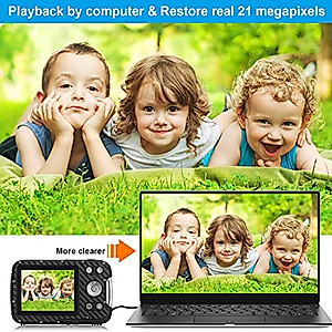 Waterproof Digital Camera,1080P 21MP HD Digital Camera with 2.8" LCD Screen,Rechargeable Point and Shoot Camera,Compact Portable Digital Camera for Kids Students,Teens,Beginner with 8X Digital Zoom