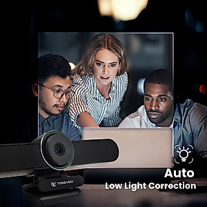 TONGVEO 4K Webcam Conference Call TV Room Web Camera with Dual Microphones &Speaker, | All-in-One USB Video Camera, 116° Wide Angle, AI Auto Framing | Compatible with MS Teams, Zoom, OBS