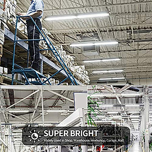 20-Pack, LED Shop Light, 8FT 144W 14500LM 6000K, Cold White, U Shape, Clear Cover, Hight Output, Linkable Shop Lights, T8 LED Tube Lights, LED Shop Lights for Garage 8 Foot with Plug (20PCS 8FT 6000K)