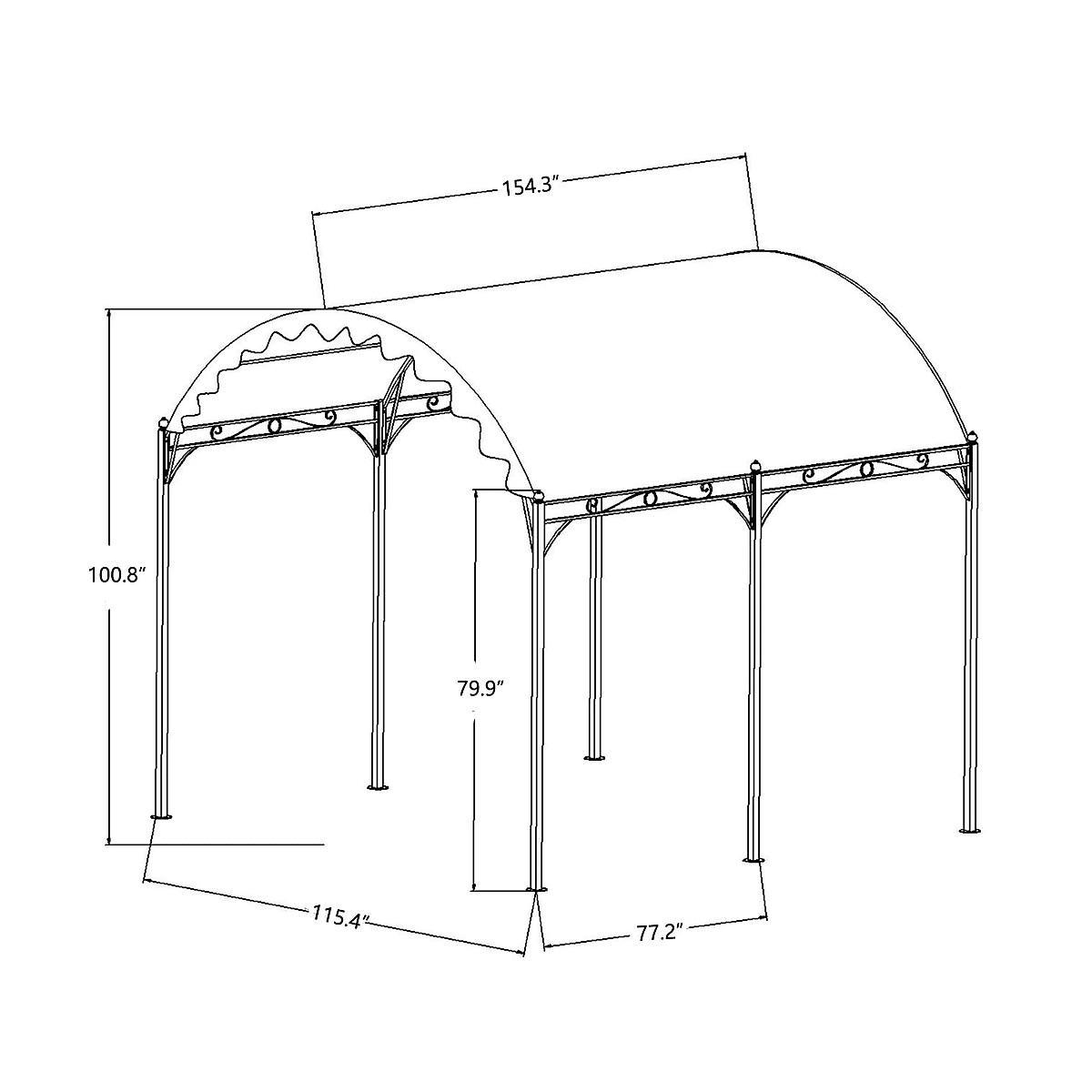 Merax 13'x10' Carport Heavy Duty Powder-Coated Steel Frame Outdoor Car Canopy Garage Tent Patio Shelter with Included Anchor Kit