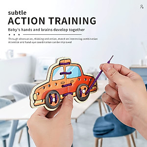 ilovepo Lacing Cards for Kids Toddlers,Clothes Dresses Shoes Lace & Trace Activity Set,Montessori Toys Sewing Educational Play Toy for Boys & Girls