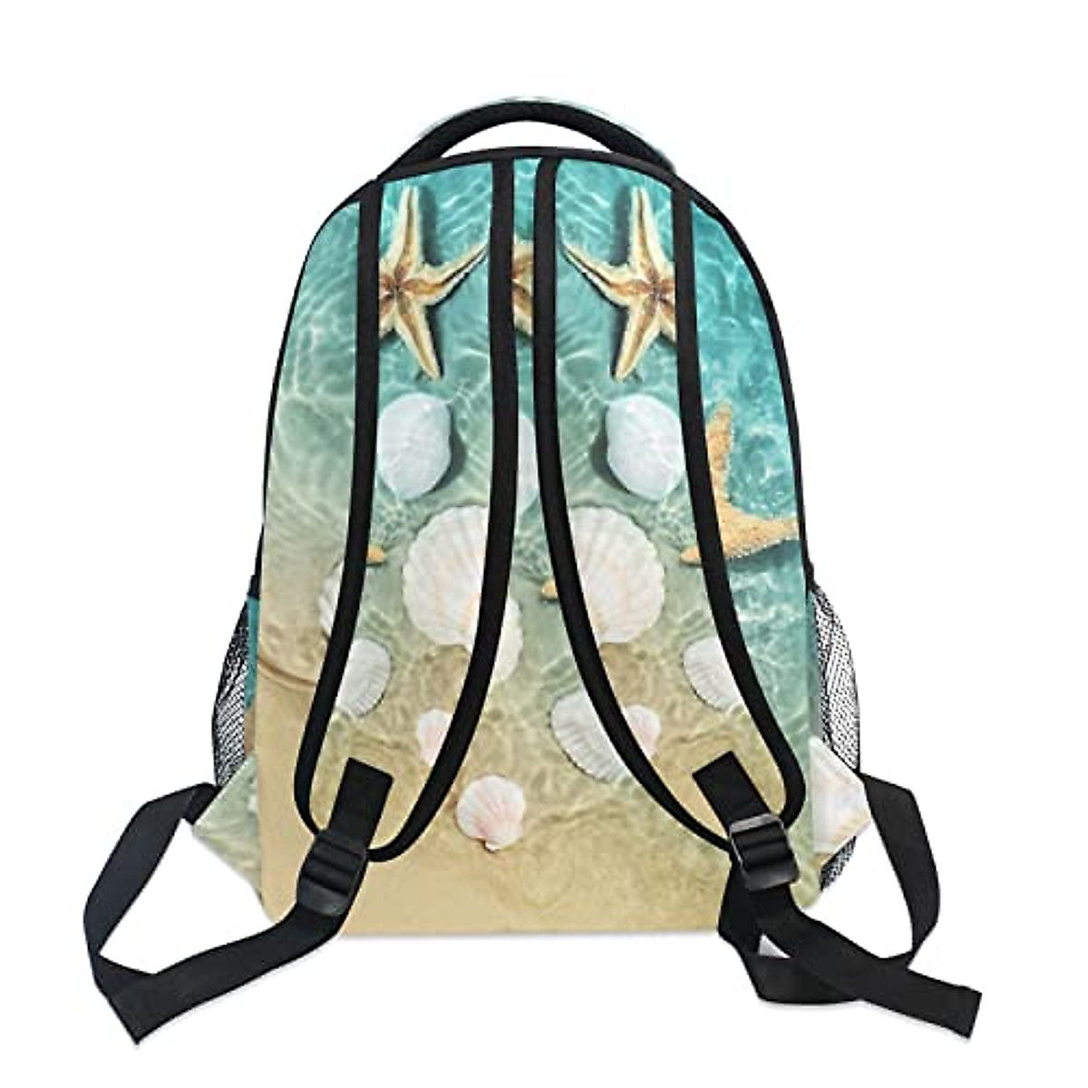 ALAZA Starfish and Seashell on the Summer Beach Junior High School Bookbag Daypack Laptop Outdoor Backpack