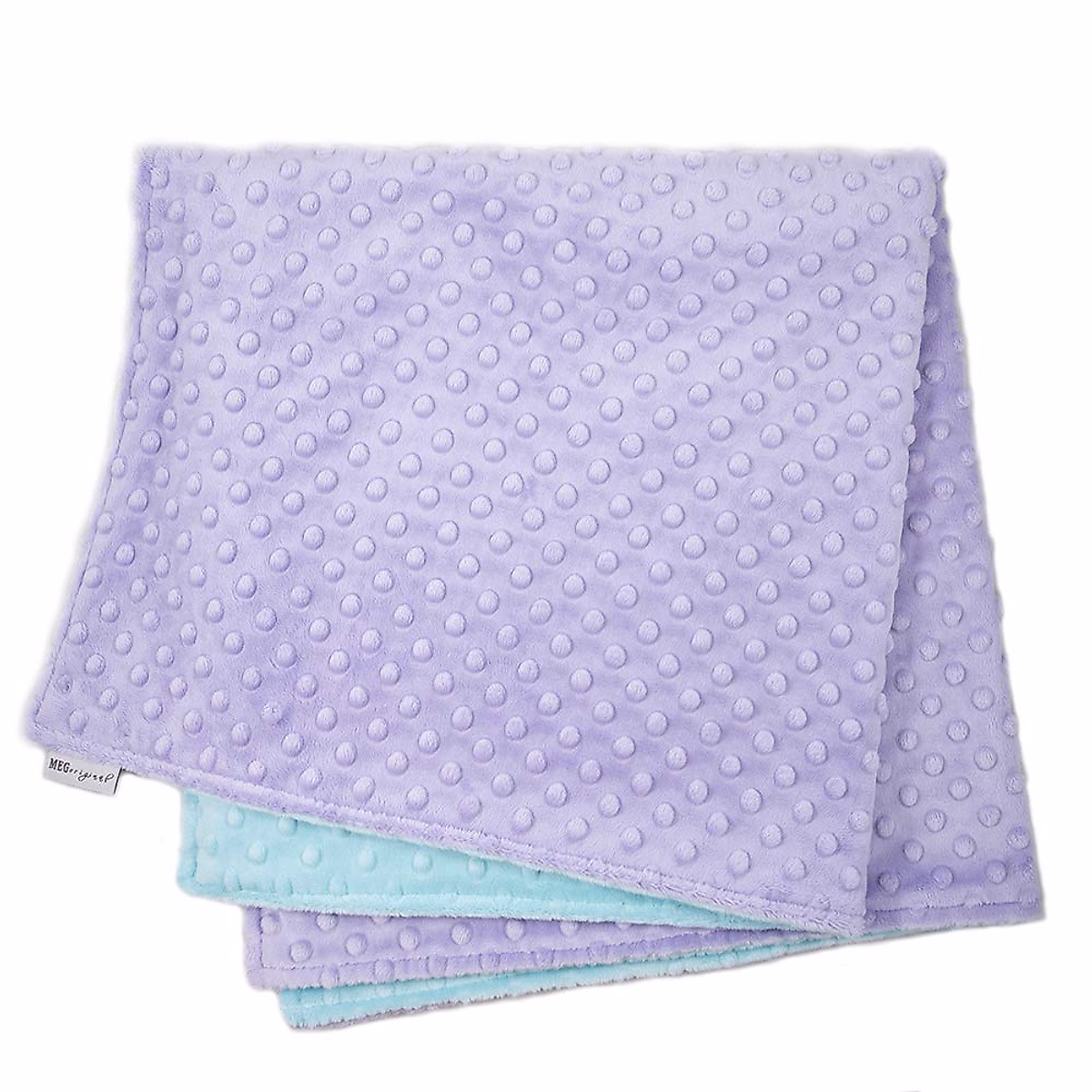 MEG ORIGINAL Lavender & Aqua Minky Dot Baby Girl Blanket