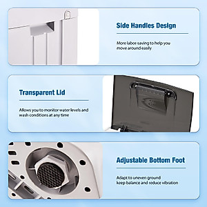 Haddockway Portable Washing Machine,Compact Laundry Washer Energy Saving,2.1 Cu.ft Top Load Washer,10 Programs 8 Water Leves,Full-automatic Washer and Spinner with LED Display/Drain Pump for Home,Dorm