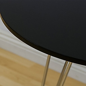 Ergo Furnishings Mid-Century Modern Eiffel Tower Café Table Wood Top, Black