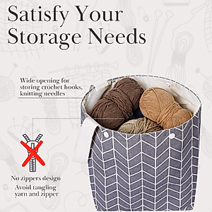 TOGETRUE Yarn Bag, Stylish Knitting Crochet Bag, Yarn Storage Tote Bag Organizer, Crochet Bag for Crocheting Project, Knitting Wrist Bag for Holding Yarn, Skien Balls and Crochet Accessories