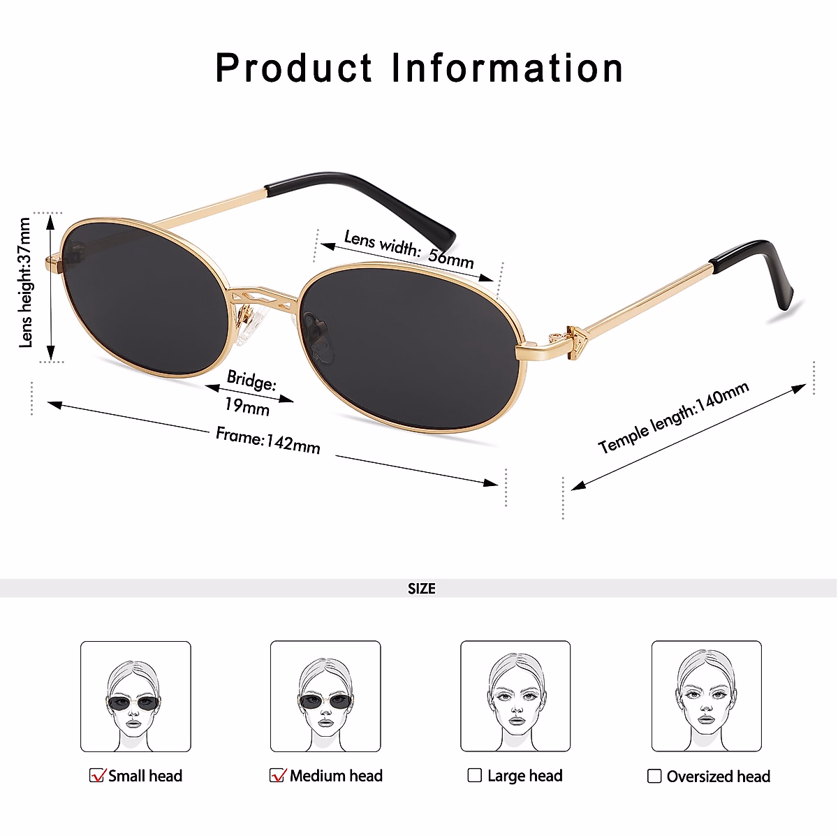 Appassal Retro Oval Sunglasses for Women Men Trendy Designer 90s Sun Glasses Classic Shades AP3662 Gold/Grey
