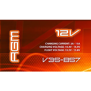 VMAXTANKS V35-857 12 Volt 35AH AGM Marine Deep Cycle Battery for 30 Pound Electric Trolling Motors (GROUP U1)