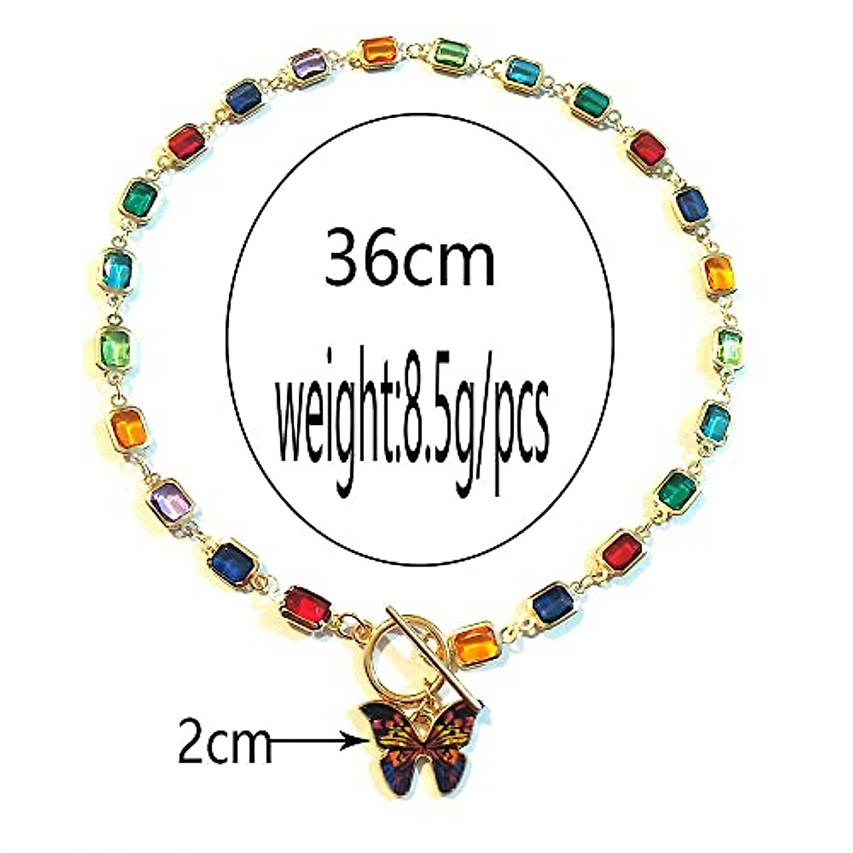 ZMJK Butterfly Choker Necklace Crystal Pendant Butterfly Jewerly OT Buckle Chain Necklace for Women Girls (Colours)