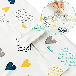 COSMOPLUS Stretchy Newborn Lounger Cover -2 Pack Removable Slipcover,Super Soft Snug Fitted,Heart Pattern