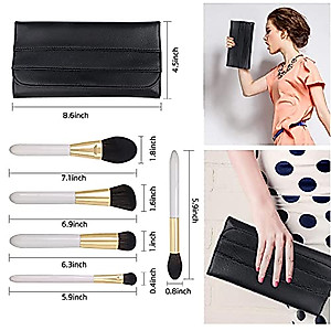 Makeup Brushes 12 Pcs Makeup Kit,Foundation Powder Brush Eyeshadow Brush Concealers Blush Face Make up Brushes Set with Portable Travel PU Leather Storage Bag(White,12Pcs)