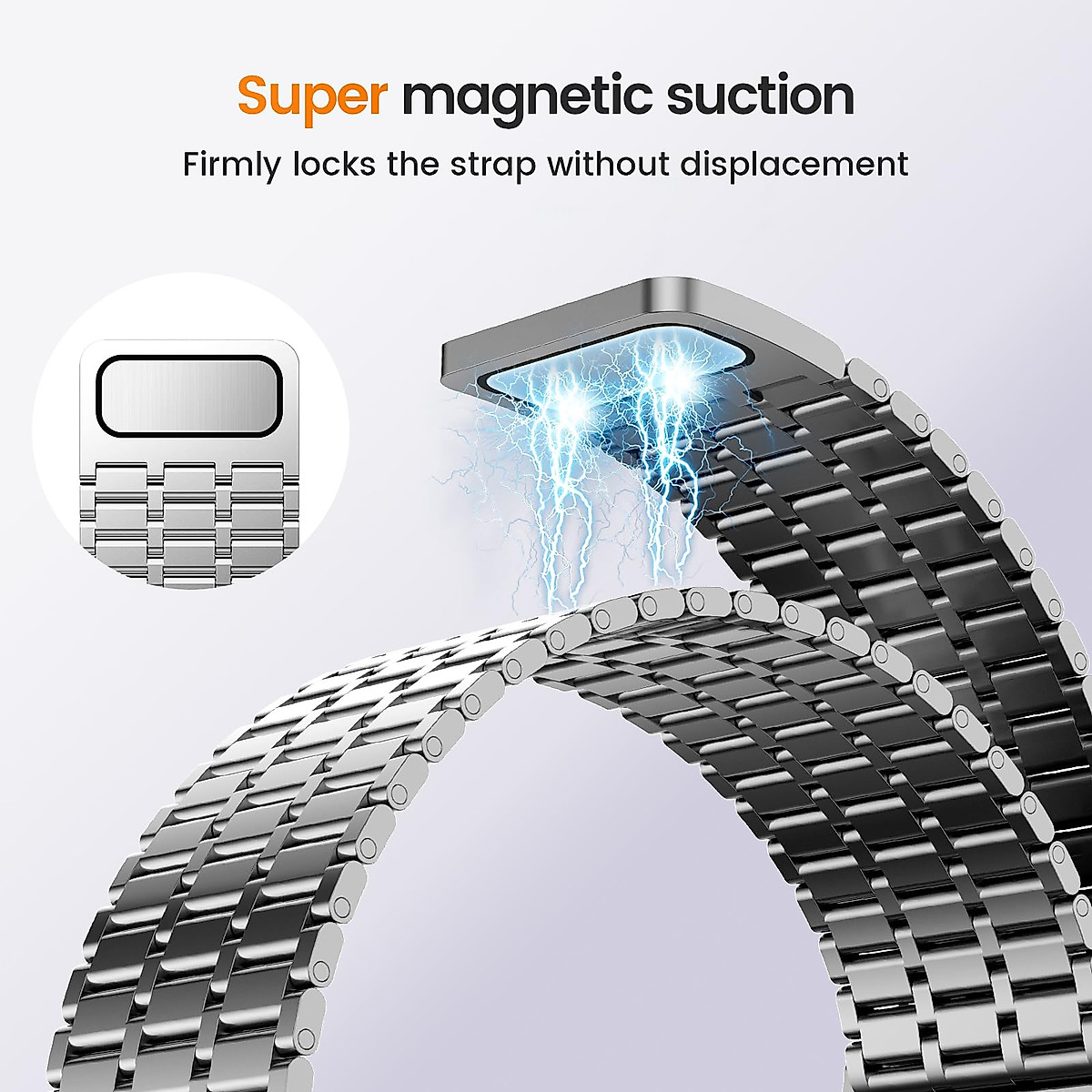 LETOID Magnetic Metal Bands Compatible with Apple Watch Ultra 2/Ultra Band 49mm 46mm 45mm 44mm 42mm 41mm 40mm 38mm, Men Stainless Steel Adjustable Strap for iWatch Series 10 9 8 7 6 5 4 3 2 1 SE